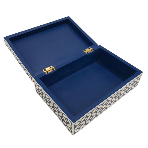 Bone Inlay Box (Large) - Navy Geometric – Abacus and Hunt